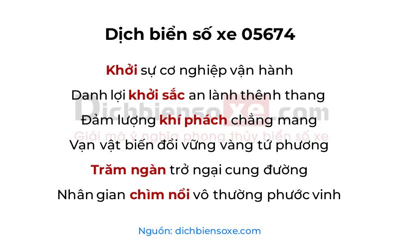 Xem ý nghĩa phong thủy biển số xe 05674 (Sinh Lộc Thất Tử)