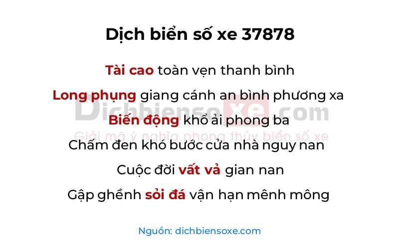 Xem ý nghĩa phong thủy biển số xe 37878 (Thất Bát)