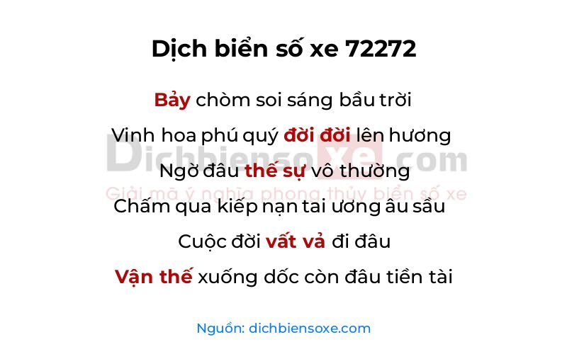 Xem ý nghĩa phong thủy biển số xe 72272 (Song Hỷ Thất Mãi)
