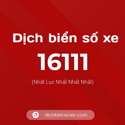 Xem ý nghĩa phong thủy biển số xe 16111 (Lộc Nhất Nhất Nhất)
